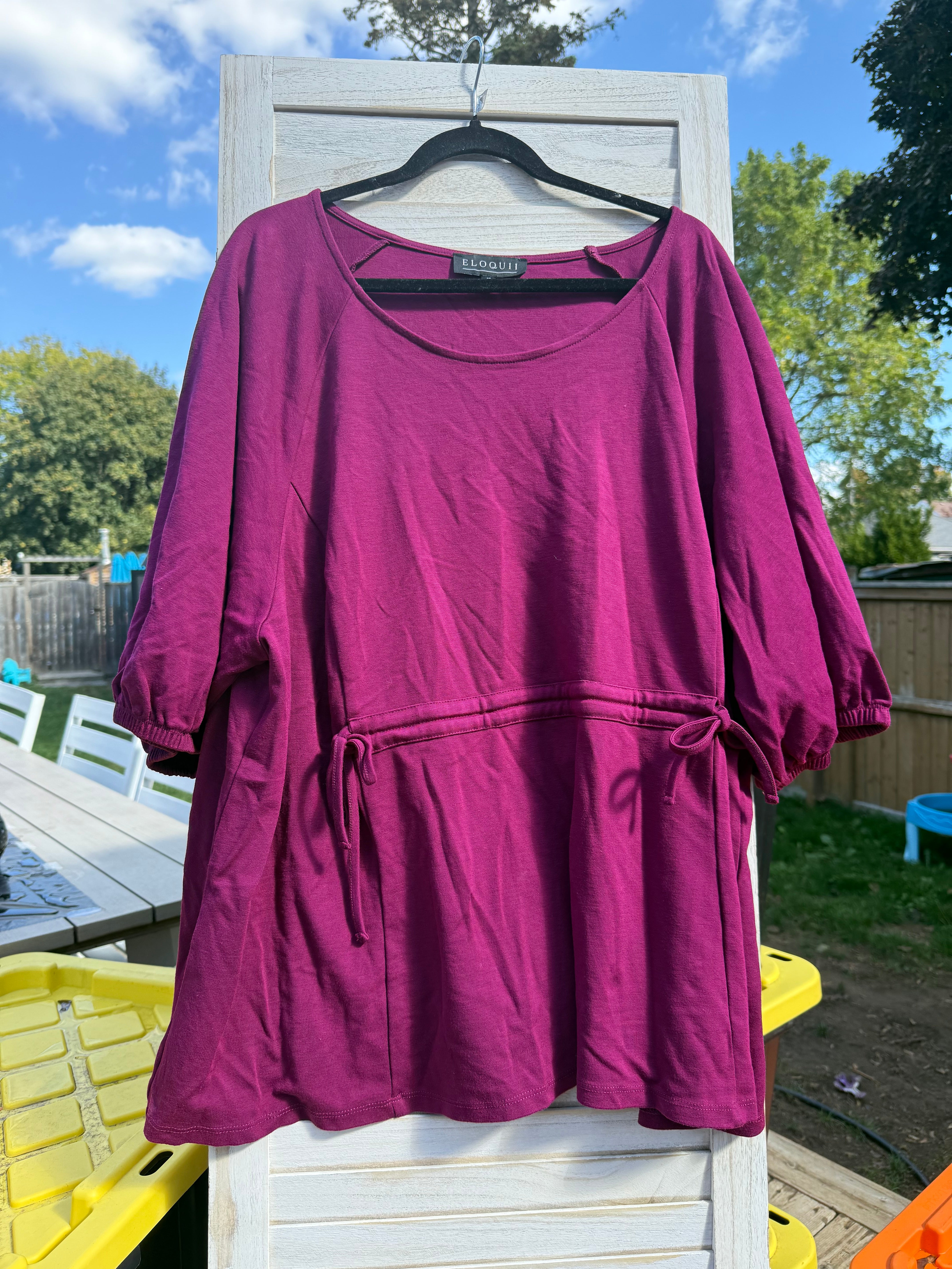 ELOQUII Mulberry Knit Top – Mustang Sally Two’s Closet