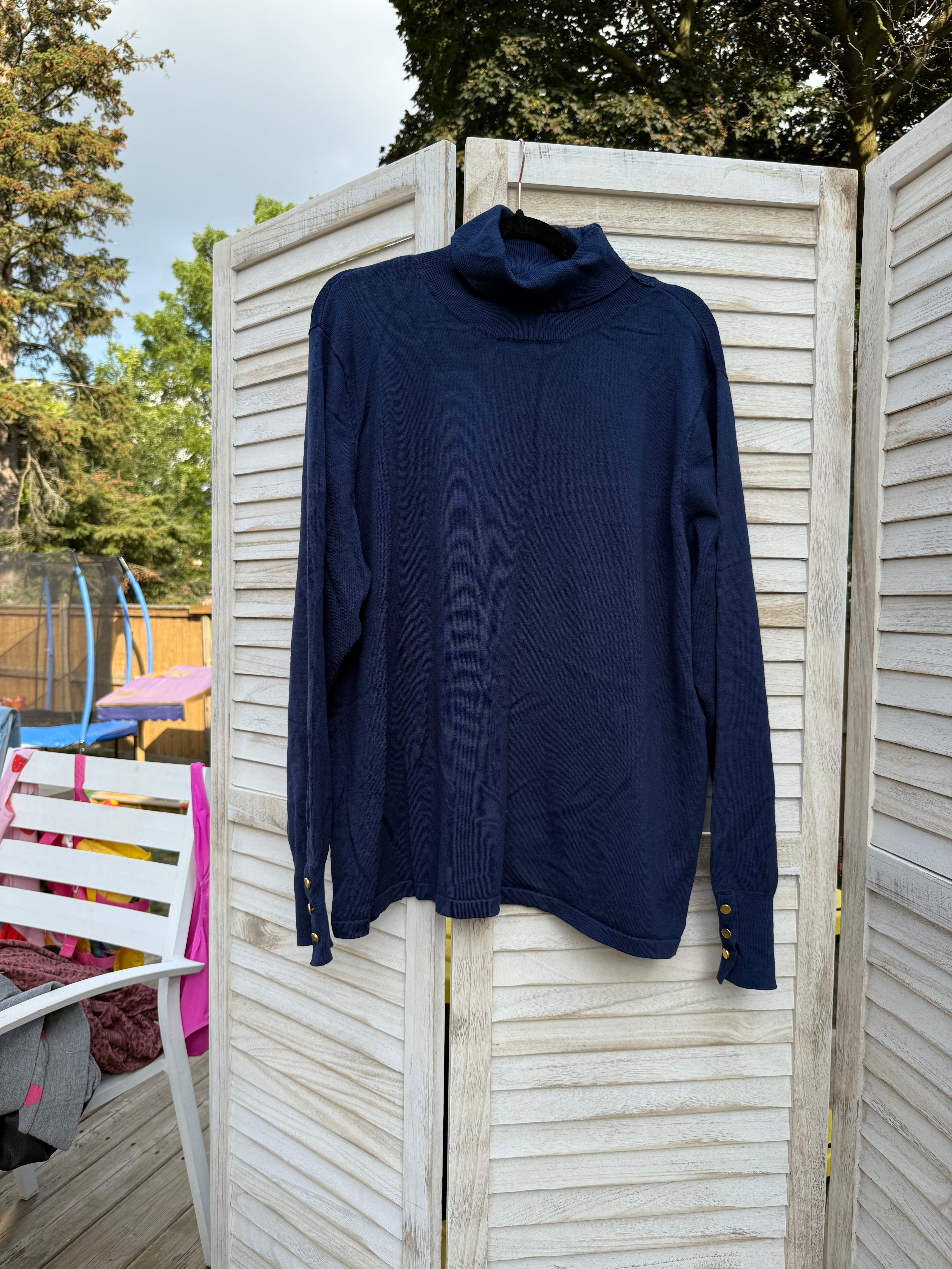 ELOQUII Blue Turtleneck – Mustang Sally Two’s Closet